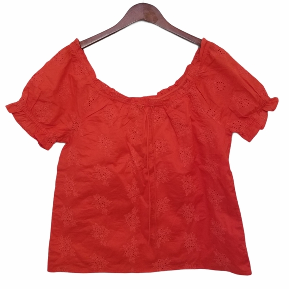 J. Crew | Tops | Nwt J Crew Square Neck Eyelit Embroidered Top Small ...